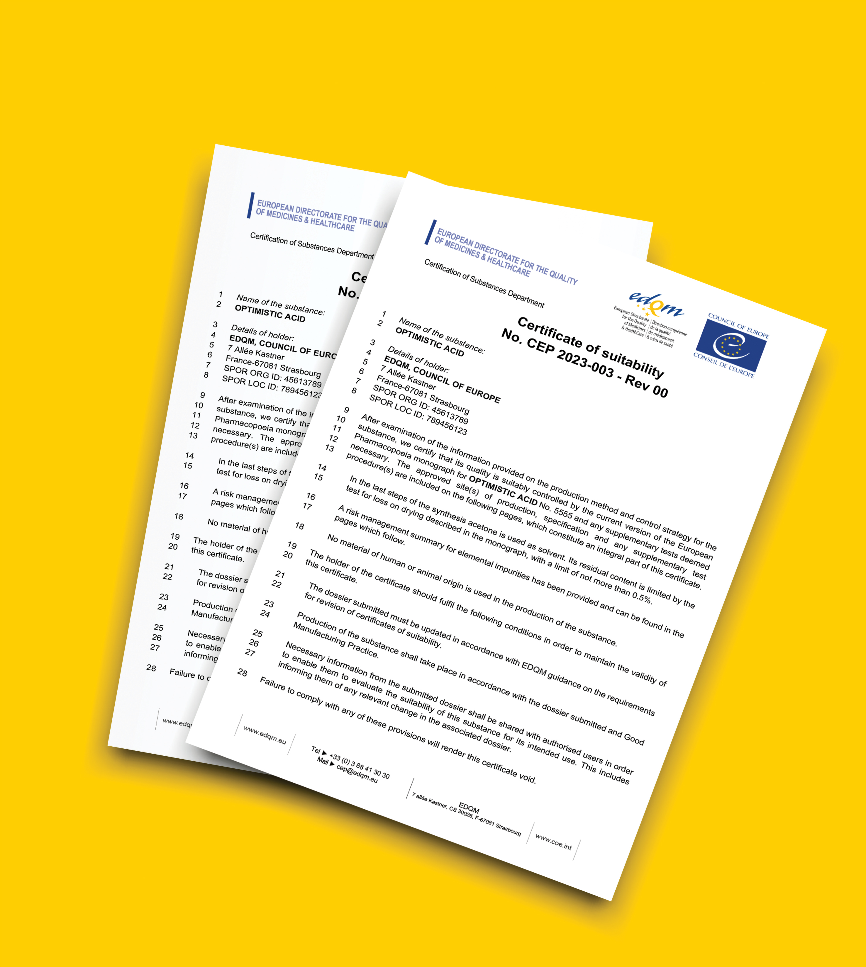 Certification of Suitability (CEP) | EDQM | CPHI Online